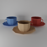 3D Teacup Low Poly Template |Teacup Paper Craft | Arul Papercraft