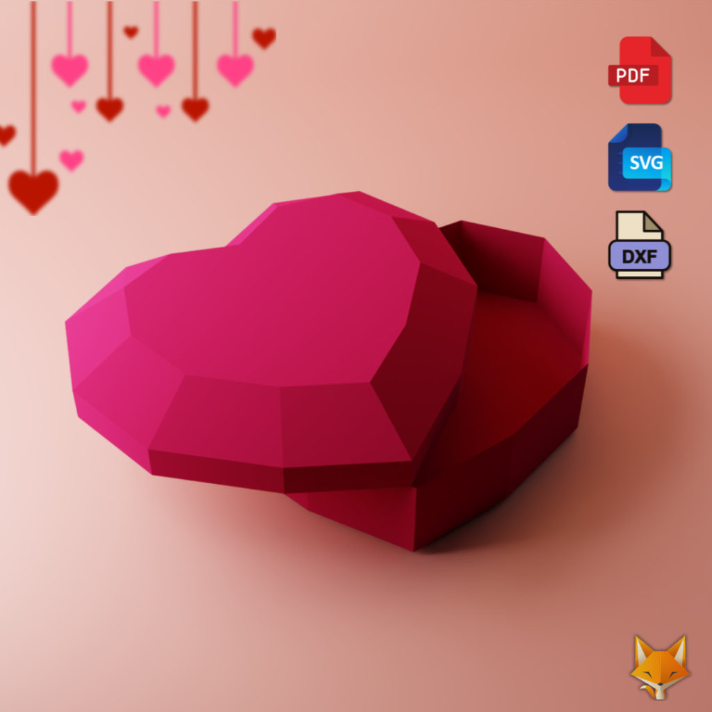 Low Poly Heart Template | 3D Heart Lowpoly Craft | Arul Papercraft