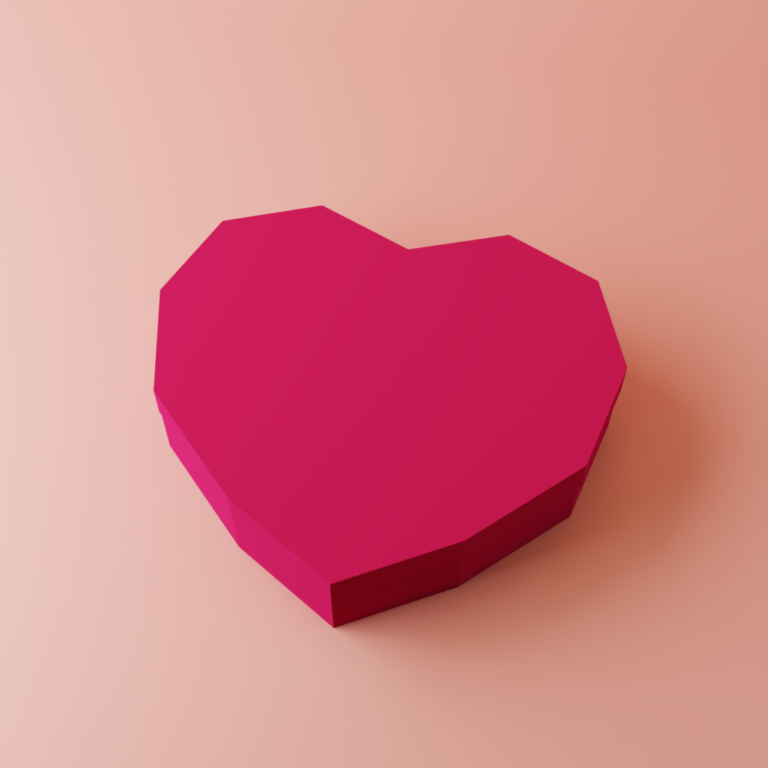Papercraft Gift 3D Heart Gift Box pdf, svg & dxf Digital Template - DIY ...