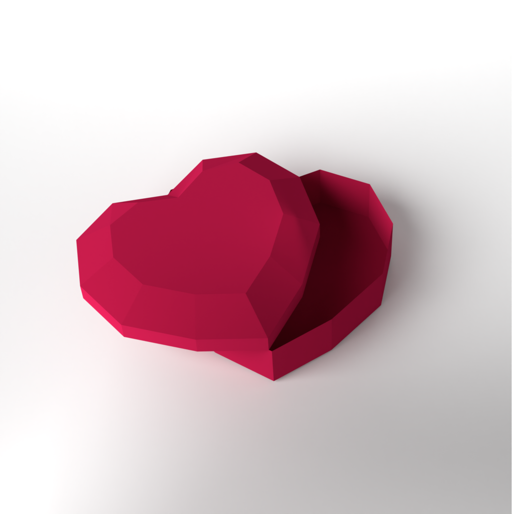 3D Heart Lowpoly papercraft Gift Jewel Box pdf, svg & dxf Digital ...