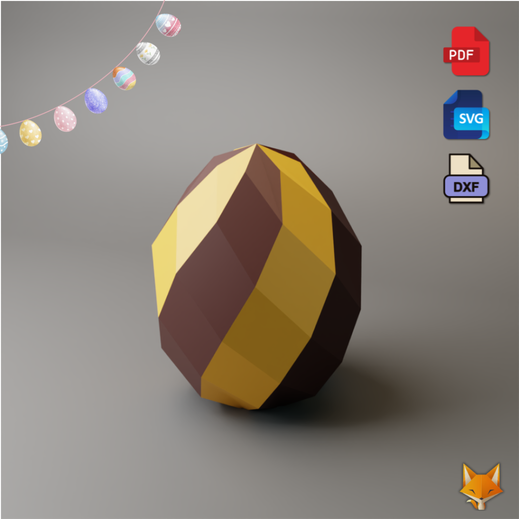 3d Paper Easter Egg Lowpoly Paper craft for circuit & Cutting Machine ...
