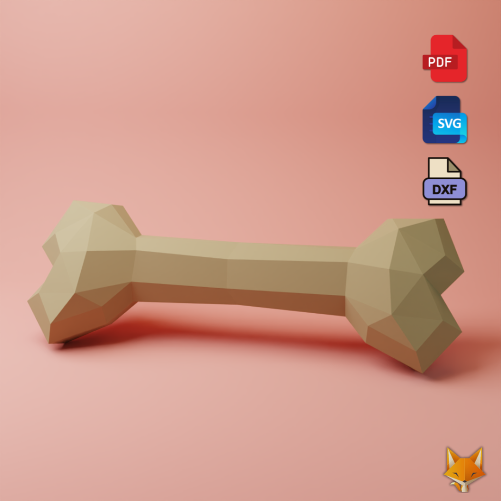 3d Bone papercraft DIY Model in Pdf, Dxf, Svg Format, Kids Crafting ...