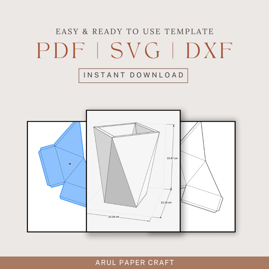 3d Easy Flower Pot DIY Model in Pdf, Dxf Format, Kids Crafting ...