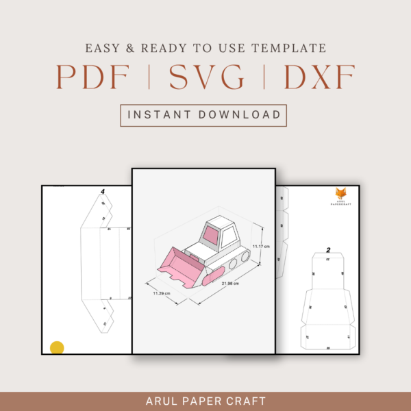 3d Loader jcb Vehicle Papercraft LOW POLY DIY Model Template In Pdf ...