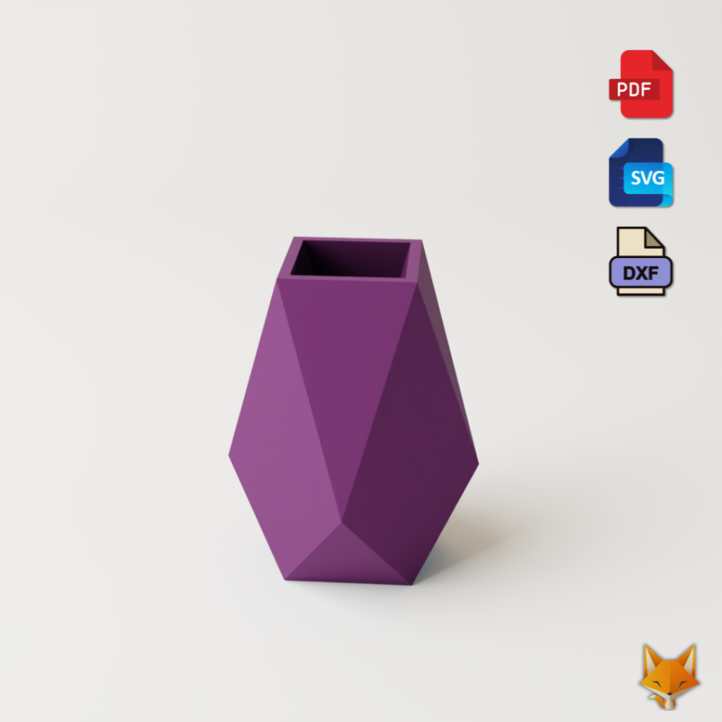 3d Easy Flower Pot DIY Model in Pdf, Dxf Format, Kids Crafting ...
