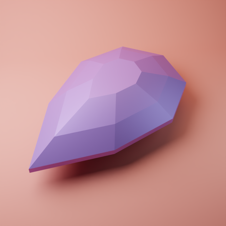 Low Poly Diamond Papercraft | 3D DIY Paper Model Template (PDF, DXF ...