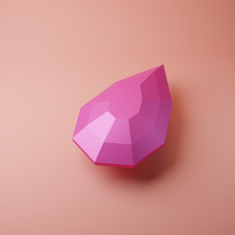 Low Poly Diamond Papercraft | 3D DIY Paper Model Template (PDF, DXF ...