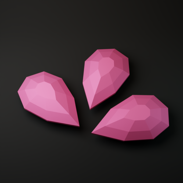 Low Poly Diamond Papercraft | 3D DIY Paper Model Template (PDF, DXF ...
