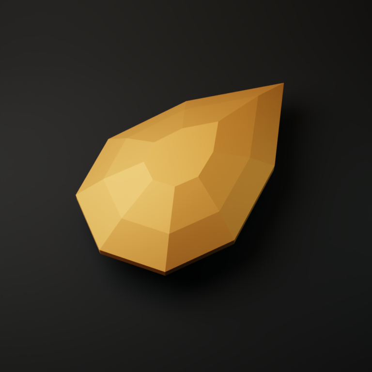 Low Poly Diamond Papercraft | 3D DIY Paper Model Template (PDF, DXF ...