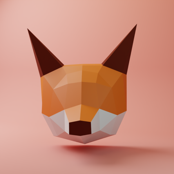 Fox Face Papercraft Template, Low Poly 3D Model (PDF, SVG, DXF) - Arul ...