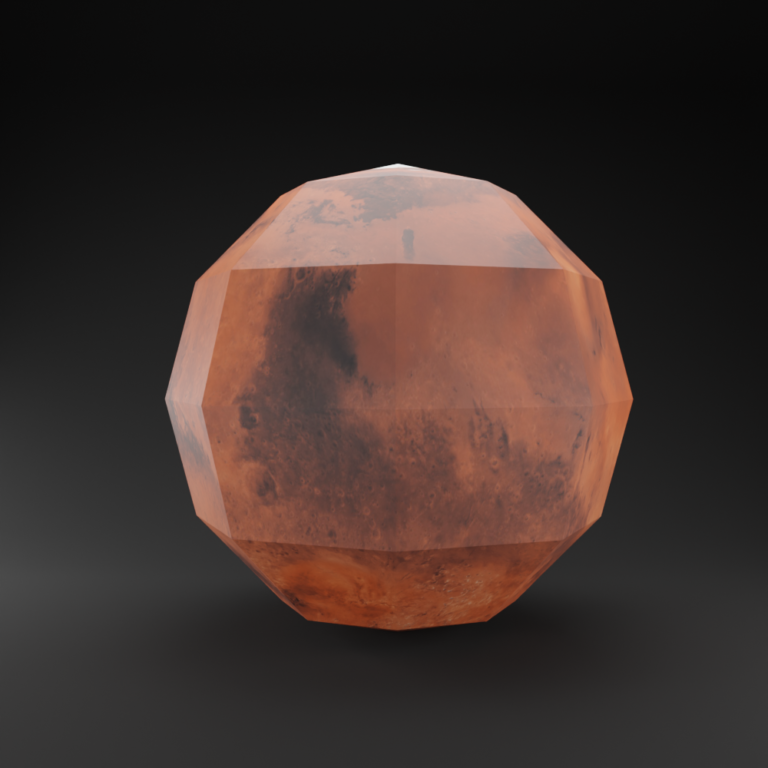 Low Poly Mars Papercraft Model, DIY Science Project (pdf, svg, dxf, png ...