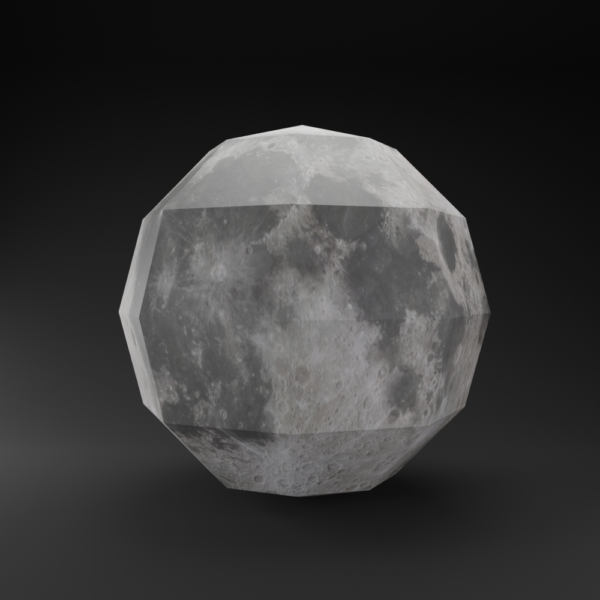 Low Poly 3D Moon Model, Paper Craft Template (pdf, svg, png, dxf ...