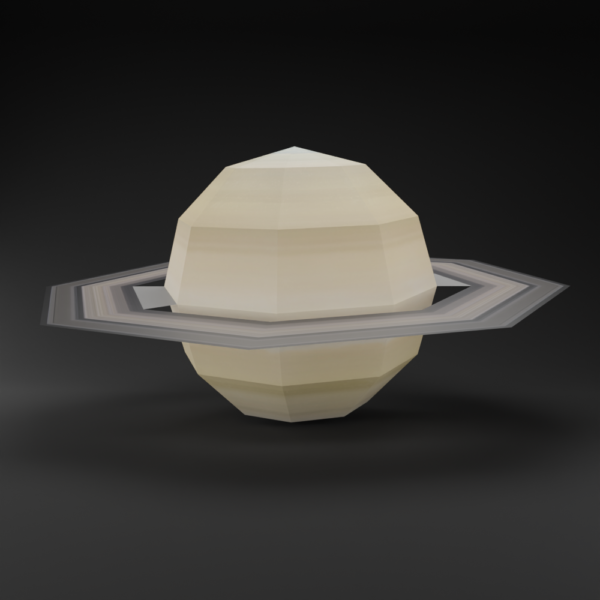 Low Poly 3D Saturn Model, DIY Papercraft Template (pdf, svg, png, dxf ...